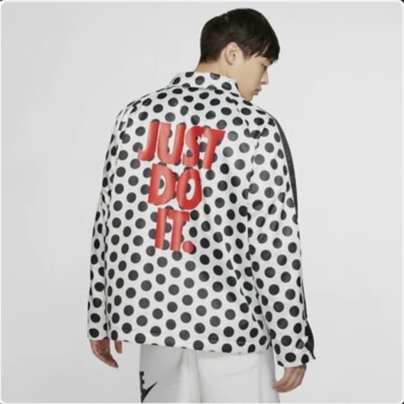 Nike | Jackets & Coats | Nike Just Do It Polka Dot Jacket Jdi Logo On ...